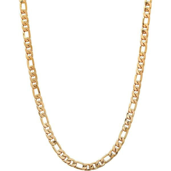 商品名PalmBeach Men's Yellow Gold Ion-Plated Figaro Link Chain Necklace (6.5mm), Lobster Claw Clasp, 22 inchesブランド：Palm Bea...