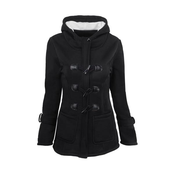 商品名:  OMZIN Women's Basic Essential Single Breasted Mid-long Wool Blend Pea Coat with Padded Hood Black 2XLブランド: OMZIN商品...