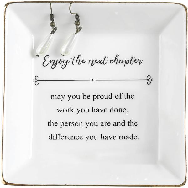 商品名Ueerdand 退職祝い 女性 彼女の同僚への贈り物 - 次の章をお楽しみください セラミックジュエリーホルダー リングディッシュ 小物入れ - お母さん 上司 教師 看護師 友人 妻 姉妹への感謝のギフトUeerdand Reti...