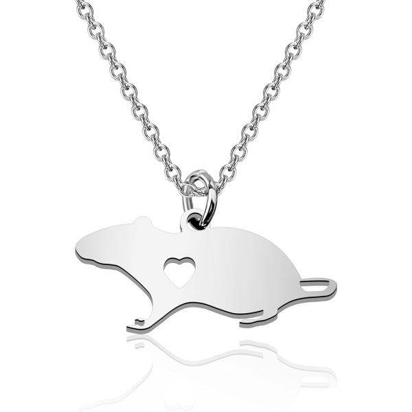 商品名bobauna ネズミペンダントネックレス 動物マウスジュエリー ネズミ愛好家へのギフト, 金属, ナガム,bobauna Rat Pendant Necklace Animal Mouse Jewelry Gift For Rat ...