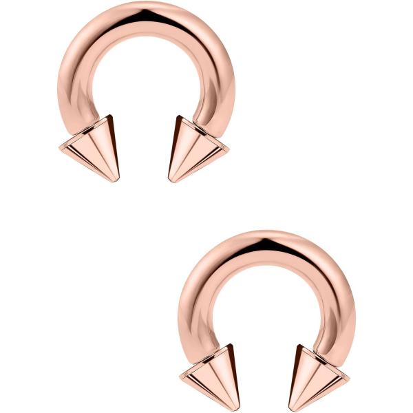 商品名Ftovosyo PAリング インターナルスレッド スパイク サーキュラー バーベル 蹄鉄 ローズゴールド ラージ セプタムリング イヤーゲージ イヤリング 2G 4G 6G 8G 12mm/16mm サージカルスチール ピアス ボデ...