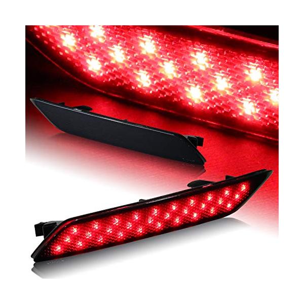 商品名:  Q1-TECH, Red Smoke Clear Lens Full LED Bumper Reflector Lights Compatible with 2013 - 2015 Honda Civic Sedan/4DR O...