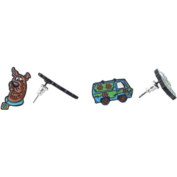 商品名カートゥーン ミステリー 解決 ドッグ スクービー ミステリー バン マシン エナメル メタル スタッド イヤリング 2個セット, 金属, ACartoon Mystery Solving Dog Scooby And Mystery...