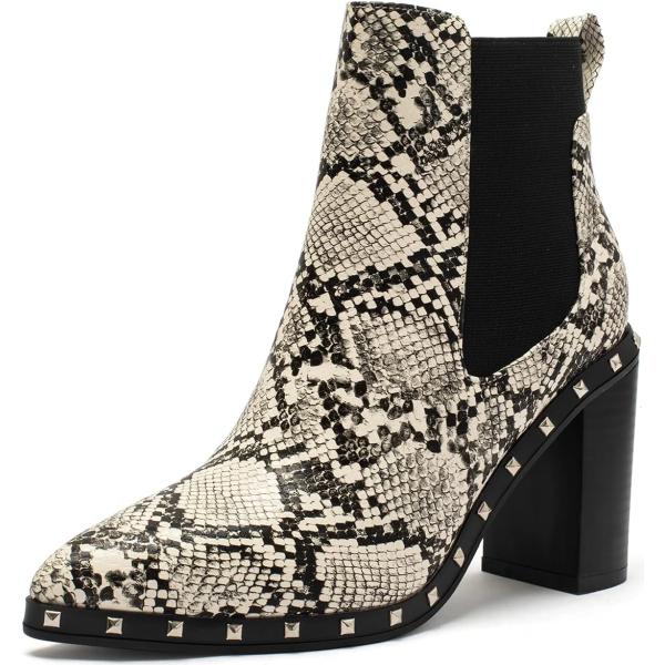 商品名katliu Women's Ankle Boots Pointed Toe Chelsea Boots Elastic Gore Heeled Boots Snakeskinブランド：katliu商品サイズ：6.5高さ：10.6 c...