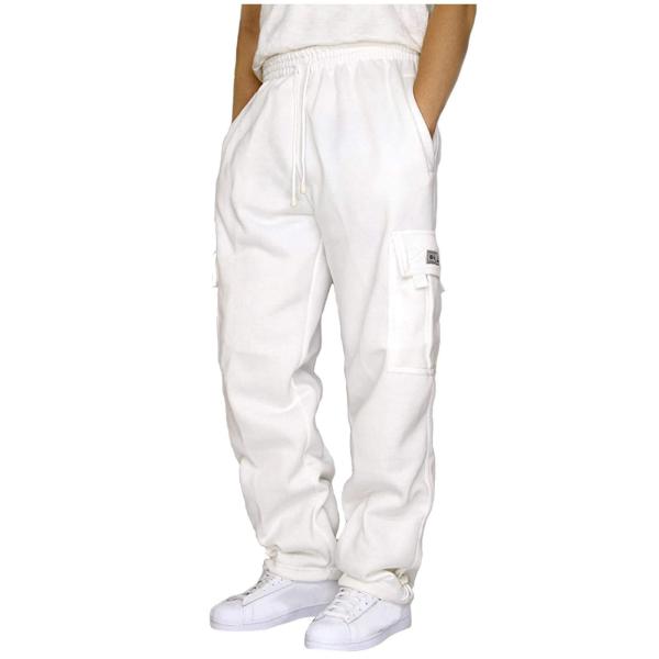 商品名:  Kuokuo Men's Heavyweight Cargo Fleece Sweatpants Stretch Elastic Waist Jogger Sports Pants Drawstring Sports Trous...