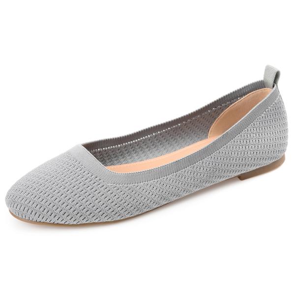 商品名: Journee Collection レディース Maryann バレエフラット ニット生地アッパーとラウンドトゥ, グレー, 7 Journee Collection Womens Maryann Ballet Flat wit...