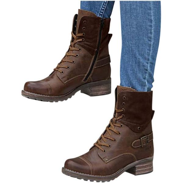 商品名Gibobby Platform Boots for Women Low Heel,Women's Fashion Strappy Ankle Boots Dressy Lace Up Boots Comfort Winter Boo...