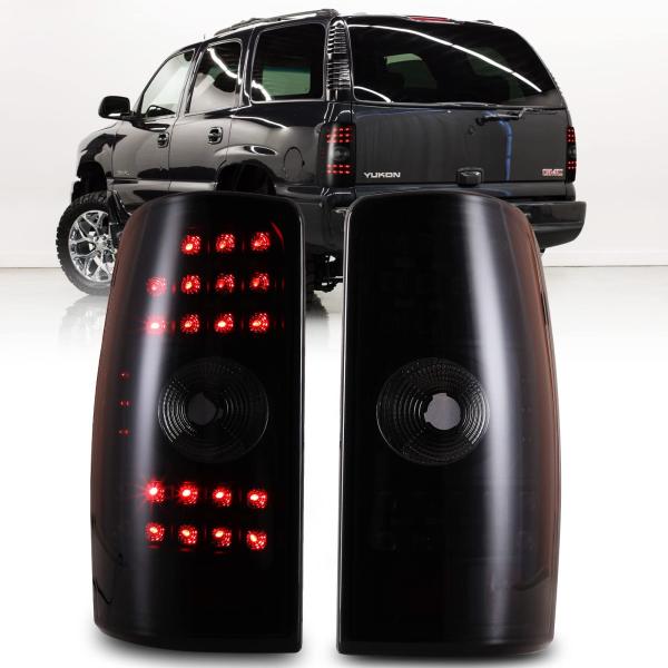 商品名: AUTOFREE LED テールライト アセンブリ 00-06 シボレー サバーバン タホ テールランプ 交換用 シボレー ピックアップトラック ブラック ハウジング テールライト 運転席側 助手席側 スモークレンズ 1ペア AU...