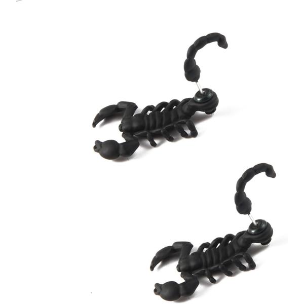 商品名TIANBANGSHI クリエイティブ ファニー パンク 3D スコーピオン アニマル スタッドイヤリング ファッション 両面 ハロウィン ハンドクラフト ポリマー 粘土 動物 パーソナライズド ブラック サソリ イヤリング メンズ ...