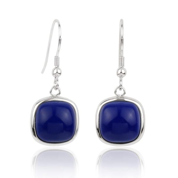 商品名Sterling Silver Square Cabochon Blue Lapis Lazuli Earrings for Classy Womenブランド：Kakikaki商品サイズ：高さ：1.9 cm横幅：6.3 cm奥行：22...