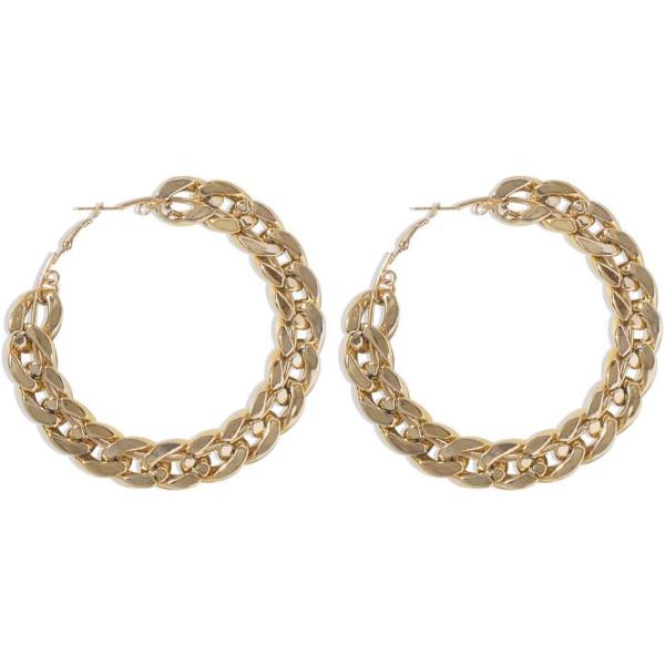 商品名Asphire チャンキーフープイヤリング ゴールド フラット キューバリンクチェーン 大きなラウンドイヤリング パンク 軽量 耳ジュエリー アクセサリー 女性用Asphire Chunky Hoop Earrings Gold Fl...