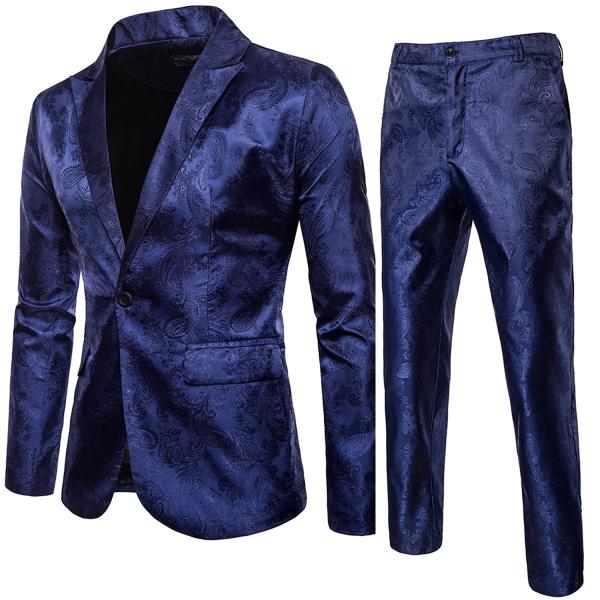 商品名:  Men's 2 Pieces Jacquard Blazer Suits 1 Button Party Wedding Tuxedo Jacket Pants Casual Slim Night Club Dress Suit ...