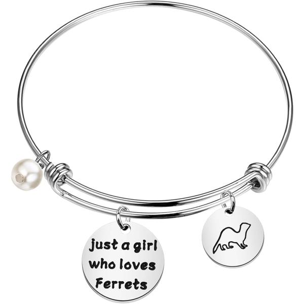 商品名Gzrlyf フェレットブレスレット Just a Girl who Loves Ferrets ジュエリー フェレットギフト レディース フェレット愛好家 フェレットオーナーギフト, ステンレス鋼, なし,Gzrlyf Ferret...