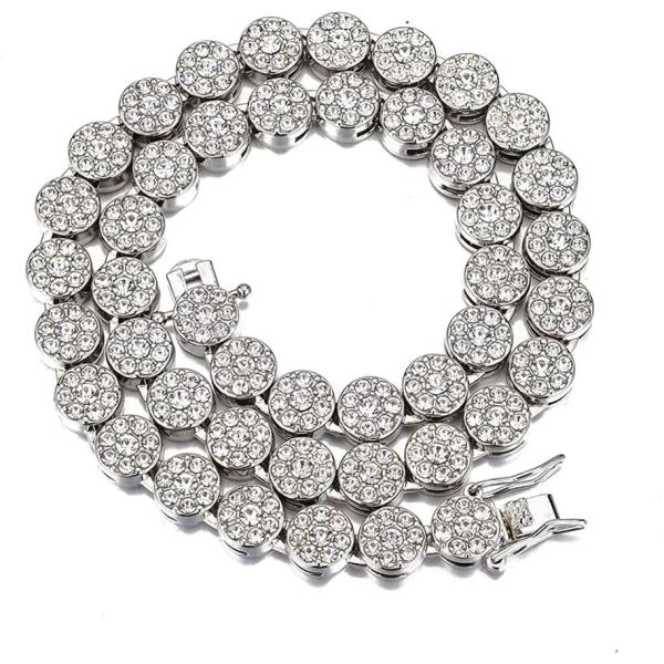 商品名Apzzic 10mm アイスアウト クラスター テニスチェーン マイクロパヴェ キュービックジルコニア 1列ダイヤモンド キューバリンクチェーン ヒップホップネックレス メンズ レディース, 金メッキ。 人工ダイヤモンド, キュービ...