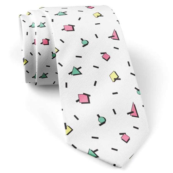 商品名:  Skinny Slim Fashion Necktie for men, Novelty Conversational Neckwear Ties (Geometric 1980S Style Pattern)ブランド: iki...