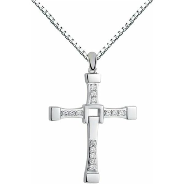 商品名ドミニク・トレットの十字架ペンダントネックレス チタンスチール ヒップホップネックレス 男性と女性へのギフト ワイルドスピード映画ファンにTencent Dominic Toretto's Cross Pendant Necklace...