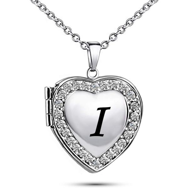 商品名KunBead 名前 イニシャル カスタム ハート ロケット 文字 ラブ ペンダント ネックレス 女性用 誕生石付き 家族の写真を収納, 金属, ガラス,KunBead Open Heart Locket Mens Name Init...