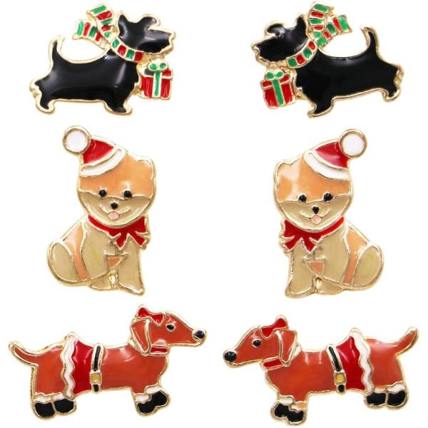 商品名Rosemarie &amp; Jubalee レディース 冬期 装飾エナメルクリスマスホリデースタッドイヤリング 3個セット, 金属 エナメル, エナメル,Rosemarie &amp; Jubalee Women's Winter...