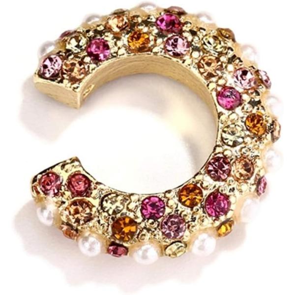 商品名Colorful Pave Crystal Metal Ear Cuff-Women Pearl Cuffs Earrings Simple (Metal Color : PINK)ブランド：ZZYLHS商品サイズ：PINK商品番号：...