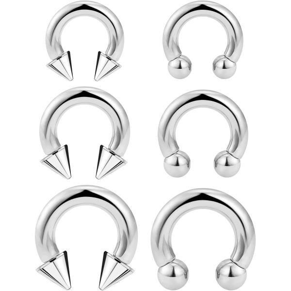商品名Ftovosyo イヤーゲージピアス 2G 4G 6G 8G 12G PAリング インターナルスレッドボール 蹄鉄バーベル 大きなセプタムリング サージカルスチール ピアス ボディジュエリー レディース メンズ, 金属, ステンレスス...