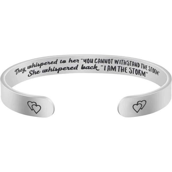 商品名Joycuff インスピレーショナルブレスレット レディース お母さん 名前入りギフト マントラカフバングル 王冠 誕生日ジュエリー, 金属, サンドストーン,JoycuFF Inspirational Bracelets for W...