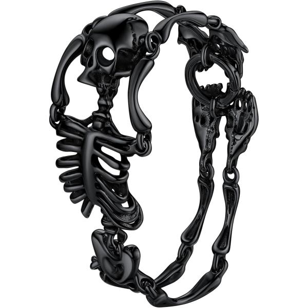 商品名FaithHeart ゴシックスカルブレスレット メンズ レディース ステンレススチール/18Kゴールドメッキ パンク スカルチェーンブレスレット 繊細なパッケージ, ステンレス鋼, キュービックジルコニア,FaithHeart Br...