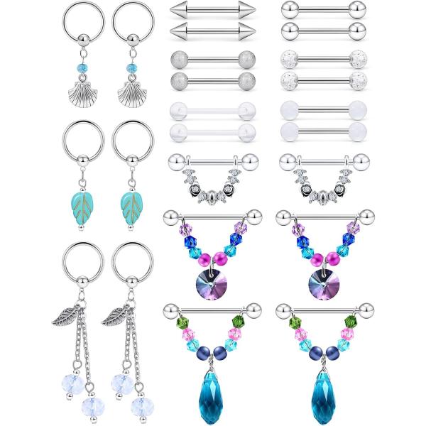 商品名Kadogohno Nipple Rings for Women Nipple Piercing Jewelry 14G Nipple Rings Surgical Steel Screw Nipplerings Nipple Shi...