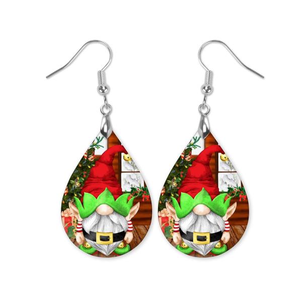 商品名Christmas Gnome Earrings Teardrop Dangle Drop Holiday Festive Jewelry Stocking Stuffer Gift for Women Handmade by The...