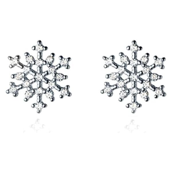 商品名Reffeer 925スターリングシルバー スノーフレークイヤリング スタッド レディース ガールズ 冬 スノースタッドピアス クリスマス, 0.47 inch, スターリングシルバー, キュービックジルコニアReffeer 925 ...