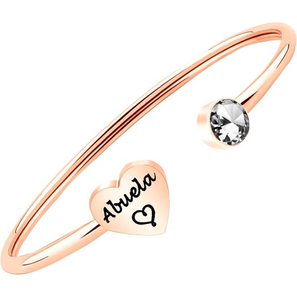 商品名BEKECH スパニッシュグランマギフト Best Abuela Ever カフブレスレット 孫娘からアブエラへ 家族 アブエラギフト, 銅, /na,BEKECH Spanish Grandma Gift Best Abuela E...