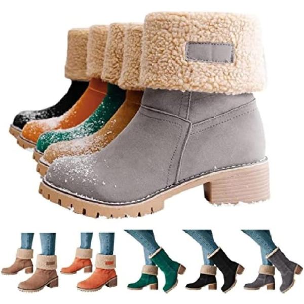商品名Masbird Winter Boots for Women Winter Faux Fur Warm Waterproof Booties Fashion Soft Outdoor Riding Hiking Mid Calf Bo...