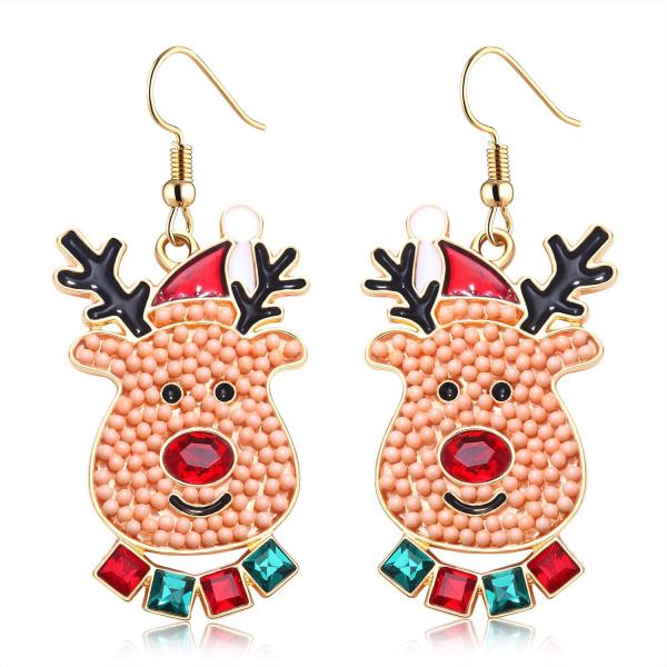 商品名Boderier クリスマスイヤリング ビーズ クリスマスツリー トナカイ スノーフレーク ドロップ ダングルイヤリング クリスマス お祭り ホリデーギフト 女性用, ビーズ, 知らない,Boderier Christmas Earr...