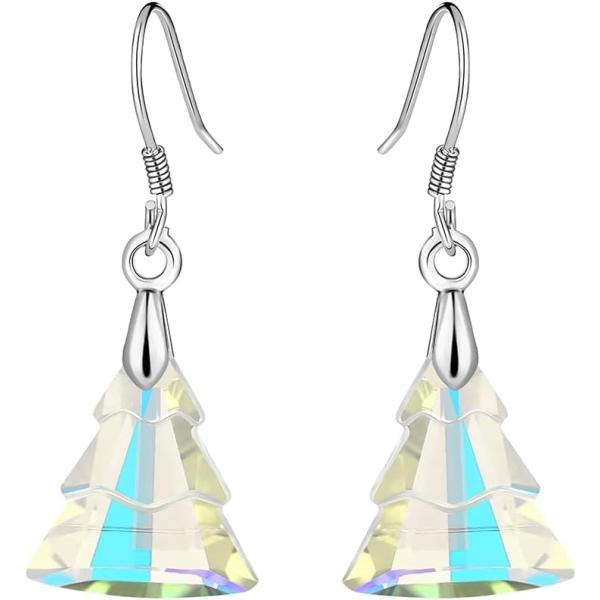 商品名オーストリアクリスタル クリスマスツリードロップ ダングルイヤリング レディース 925スターリングシルバー フック 低刺激性 ジュエリー クリスマスギフト, ホワイトゴールド, クリスタル,Austrian Crystal Chri...