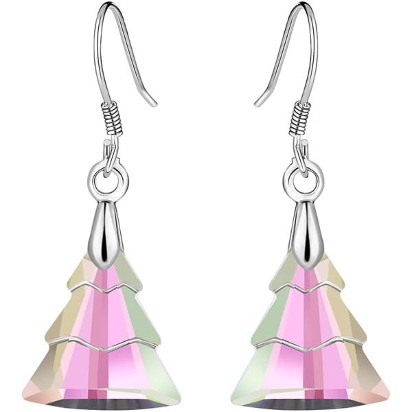 商品名オーストリアクリスタル クリスマスツリードロップ ダングルイヤリング レディース 925スターリングシルバー フック 低刺激性 ジュエリー クリスマスギフト, ホワイトゴールド, クリスタル,Austrian Crystal Chri...