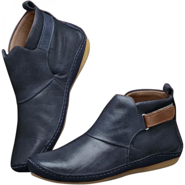 商品名Gibobby Boots for Women Low Heel Premium Orthopedic Ankle Boots Arch Support Leather Comfortable Side Zip Wedge Booti...