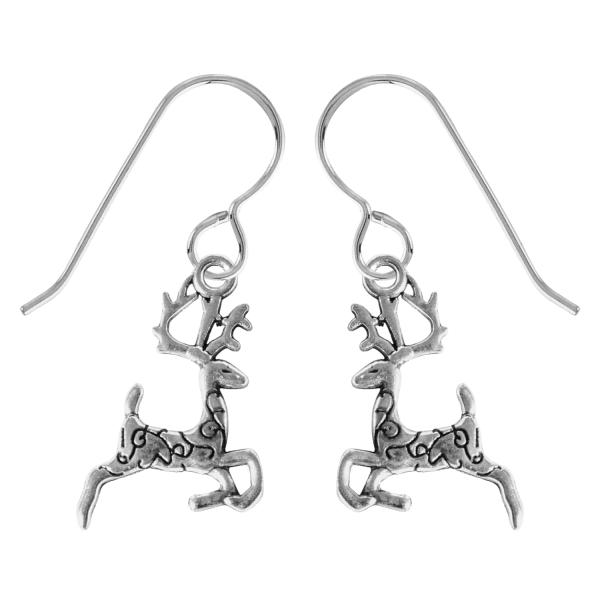 商品名Reindeer Dangle Earrings | Seasonal Festive Holiday Earrings | Sterling Silver Christmas Holiday Dangle Drop Earrings...