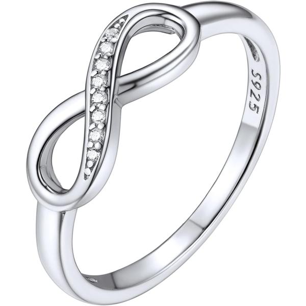 商品名ChicSilver 925 Sterling Silver Ring Cubic Zirconia Cz Infinity Knot Rings for Women Eternity Wedding Band Promise Rin...