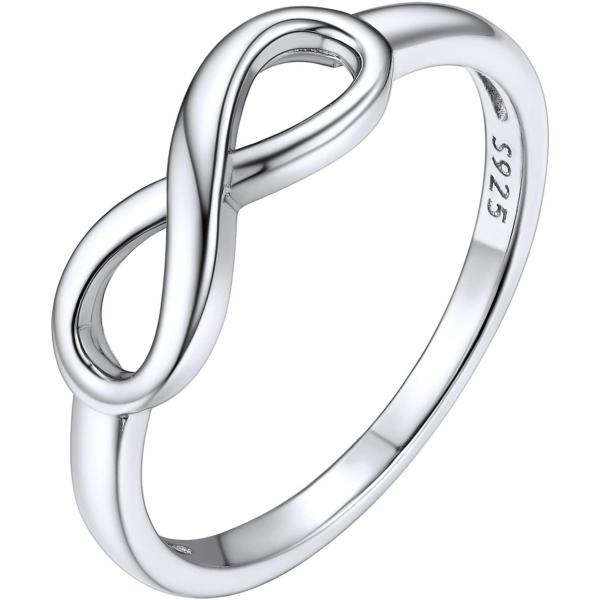 商品名ChicSilver 925 Sterling Silver Ring High Polish Simple Infinity Knot Rings for Women Eternity Wedding Band Promise Ri...