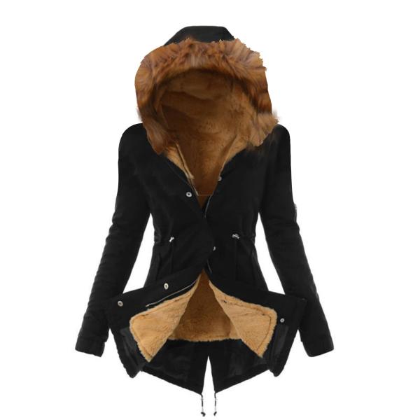 商品名:  Women Winter Parka Coats, Plus Size Thick Fleece Lined Furry Hooded Windproof Warm Down Outerwear Jackets with Poc...
