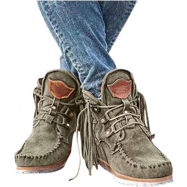 商品名Gibobby Ankle Booties for Women Low Heel,Womens Ankle Boots Pointed Toe Faux Stacked Chunky Heels Tassels Side Zipper...