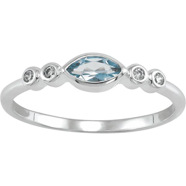商品名Silpada 「ブルーウィスパー」トパーズとキュービックジルコニアリング スターリングシルバー, ジルコニア、スターリングシルバー、シルバー。, キュービックジルコニア トパーズSilpada 'Blue Whisper' Topa...