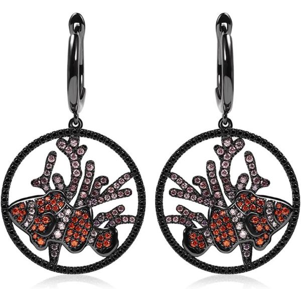 商品名Jeulia Ocean Earrings Animal Sterling Silver Jellyfish Octopus Conch Fish Heart Drop Dangle Crystals Diamond Stud She...