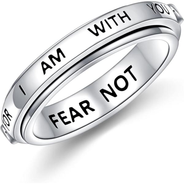 商品名Spinner Ring S925 Sterling Silver Fidget Anxiety Worry Inspirational Band Fidget Relieving Boredom ADHD Autism Rings ...