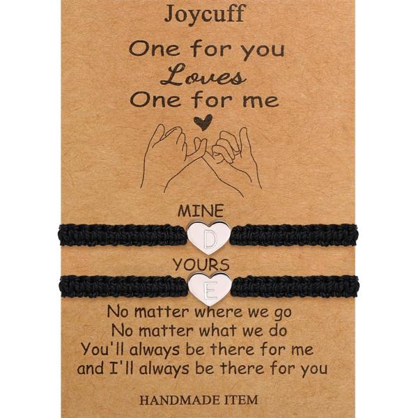 商品名JoycuFF マッチングブレスレット レディース メンズ バレンタインデー 誕生日プレゼント ガールフレンド ボーイフレンド 妻へのペアブレスレット カップル用 親友 友情ブレスレット A-Z イニシャルチャーム, ステンレス鋼, ...