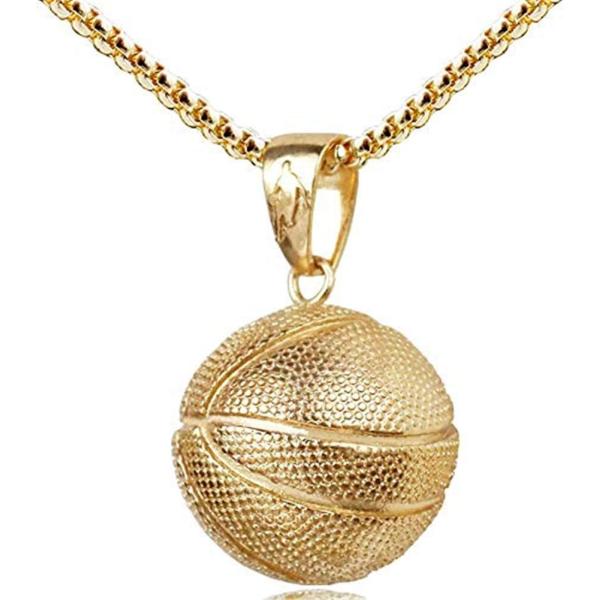 商品名Gilieyer バスケットボールチェーンネックレス ゴールドシルバーステンレススチールネックレス スポーツヒップホップバスケットボールペンダントネックレス スポーツファン向けギフト 男性向け, 非貴金属, 知らないGilieyer ...