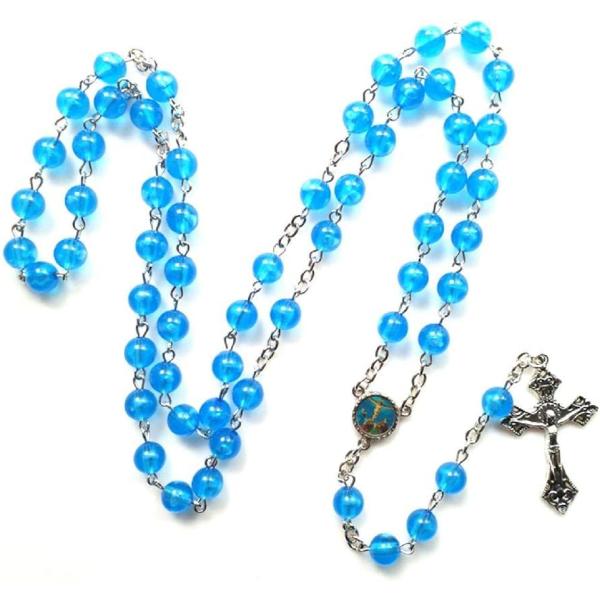 商品名CHIHUOBANG Rosary Beads Luminous Necklace Religious Virgin Prayer Gift Glow in The Dark Jesus Christ Cross Necklaces ...