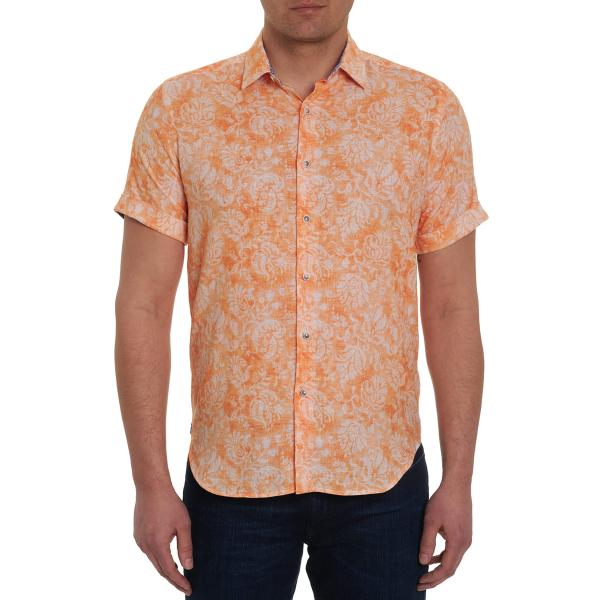 商品名:  Robert Graham Men's Cayuga, Cotton Button-Up Short-Sleeve Shirt, Orange, Smallブランド: Robert Graham商品サイズ: Small高さ: 4...