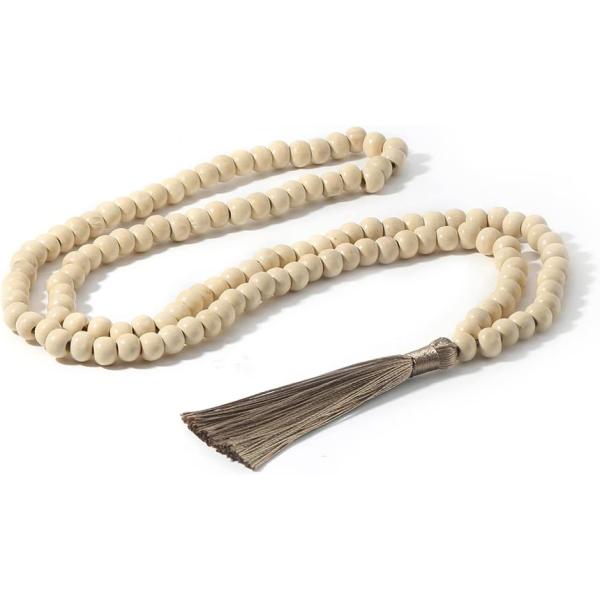 商品名OAIITE 8mm 半貴石 木製 マラビーズネックレス マルチカラー タッセルチャームチェーンネックレス ハンドメイド ビーズペンダントネックレス レディース メンズ, ストーン, アゲートOAIITE 8MM Semi-Preci...