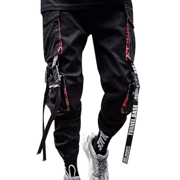 商品名:  SEAUR Mens Punk Cargo Pants Hip Hop Techwear Harem Pants Goth Streetwear Drawstring Jogger Pants Male Fashion with...