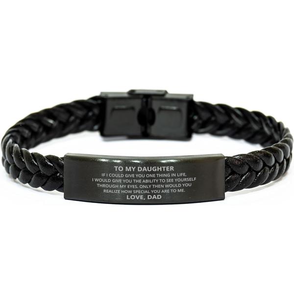 商品名to My Daughter 編み込みレザーブレスレット If I Could Give You One Thing in Life 誕生日ギフト お父さんからDARIN GIFT To My Daughter Braided Lea...
